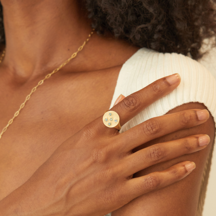 Montana Sapphire Signet Ring - Elizabeth Moore