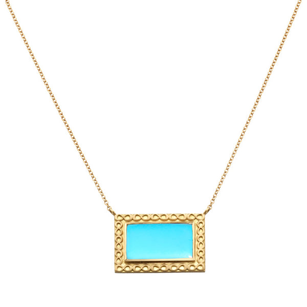 Kingman Turquoise Infinity Pendant Necklace