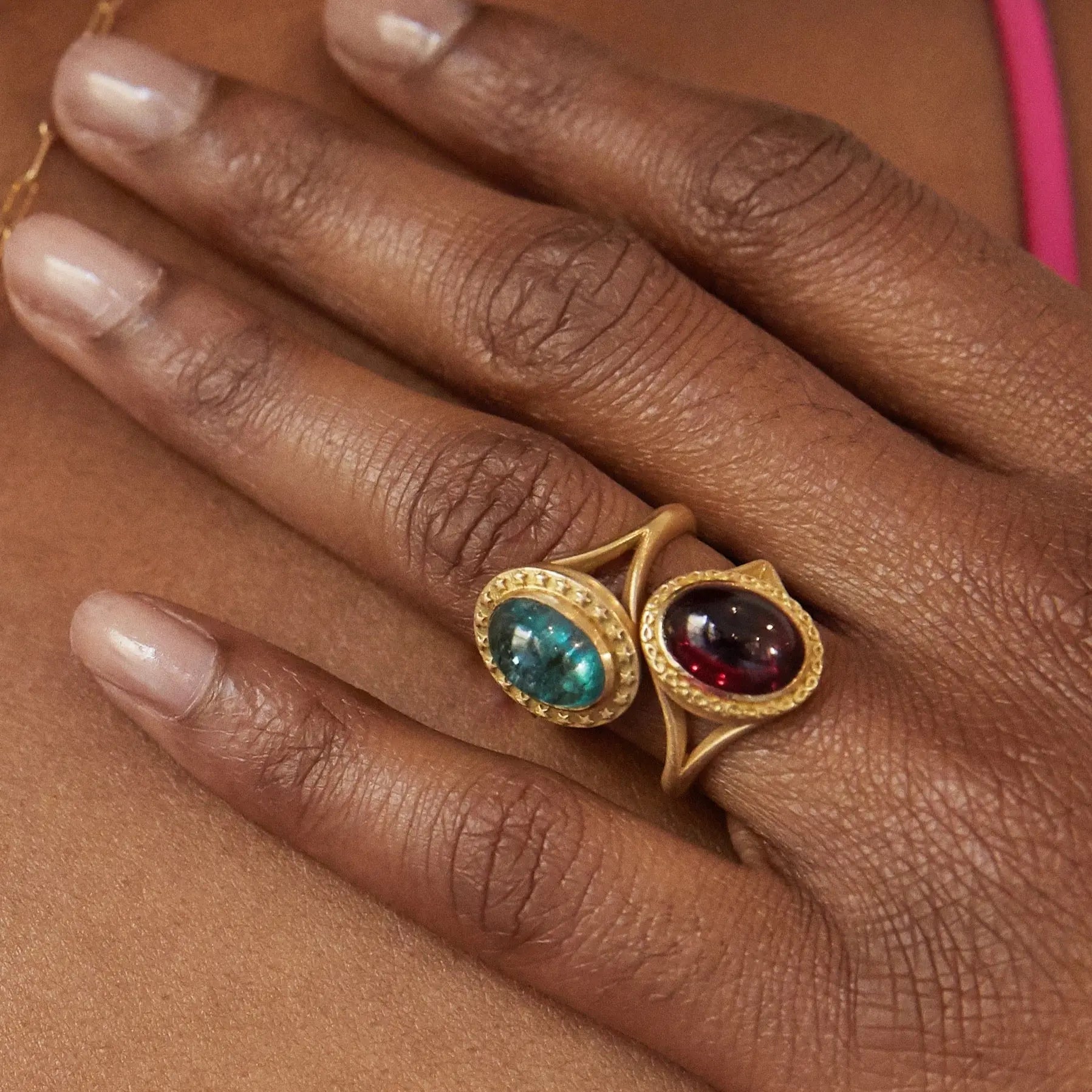 Rhodolite Garnet Infinity Ring by Elizabeth Moore